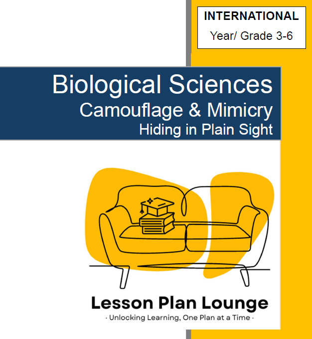 LESSON PLANS - CAMOUFLAGE & MIMICRY, Hiding in Plain Sight - Year/ Gra ...